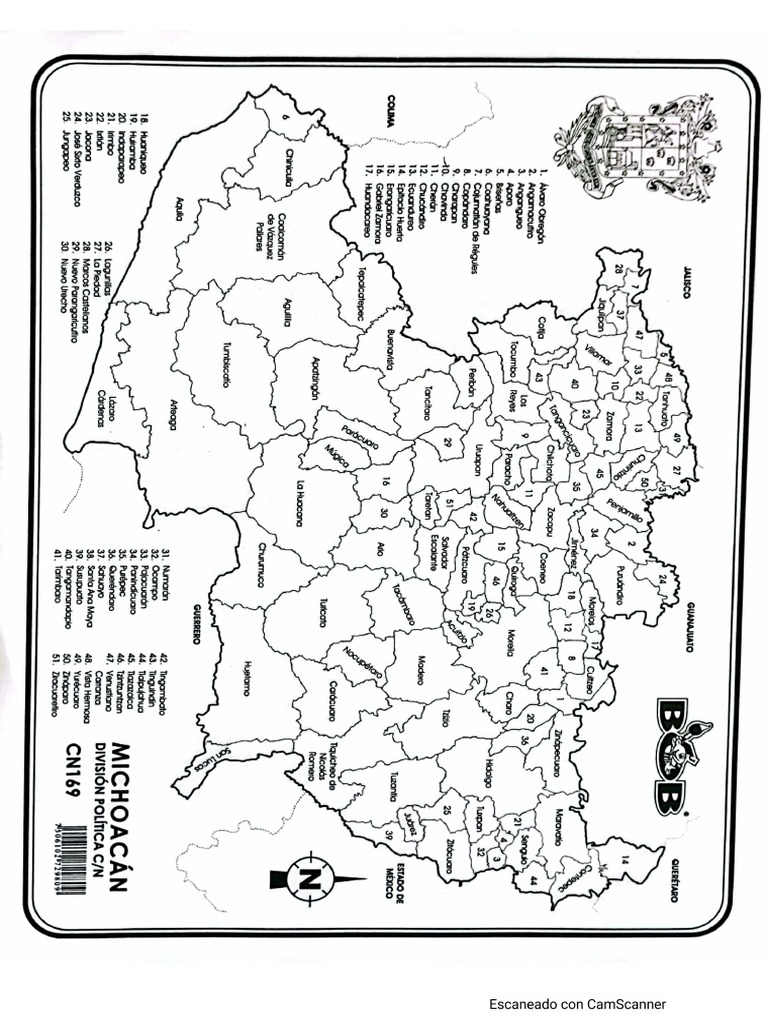 Mapa de Michoacán Con Nombres | PDF