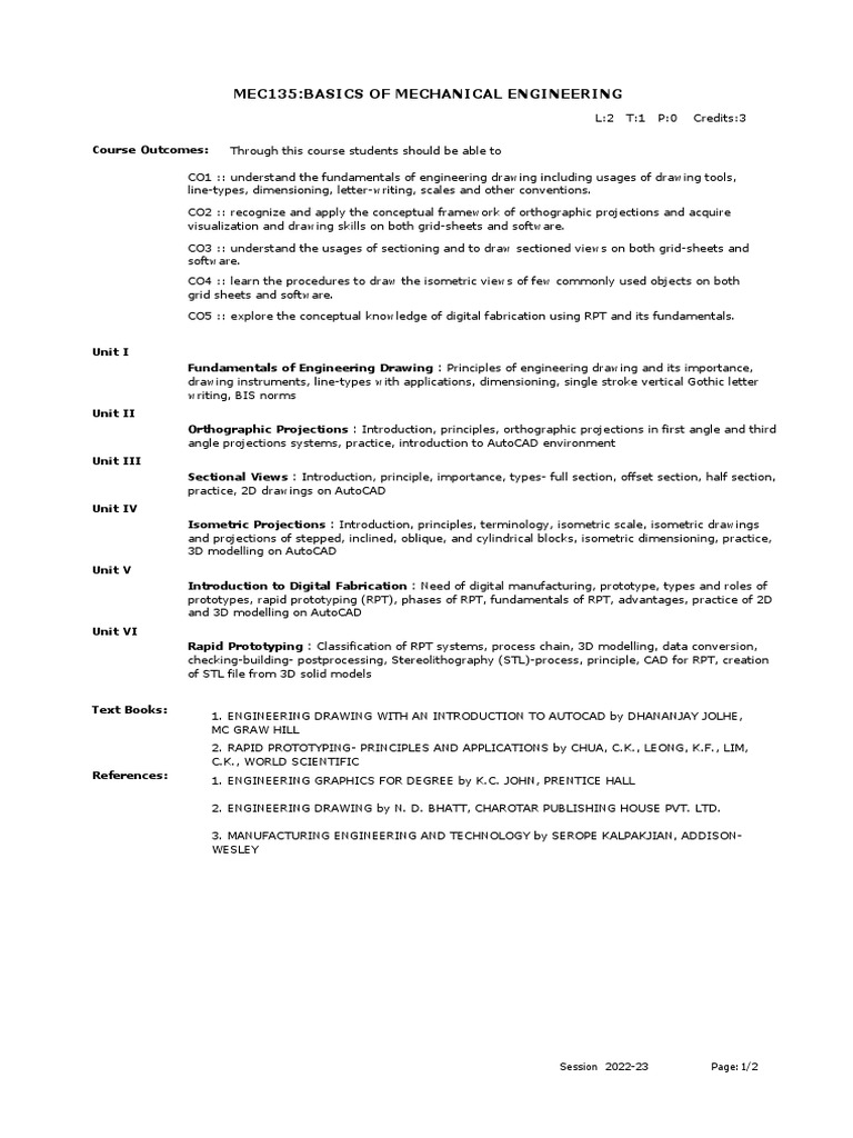 Syllabus MECHANICAL ENGINEERING | PDF | 3 D Computer Graphics | Engineering