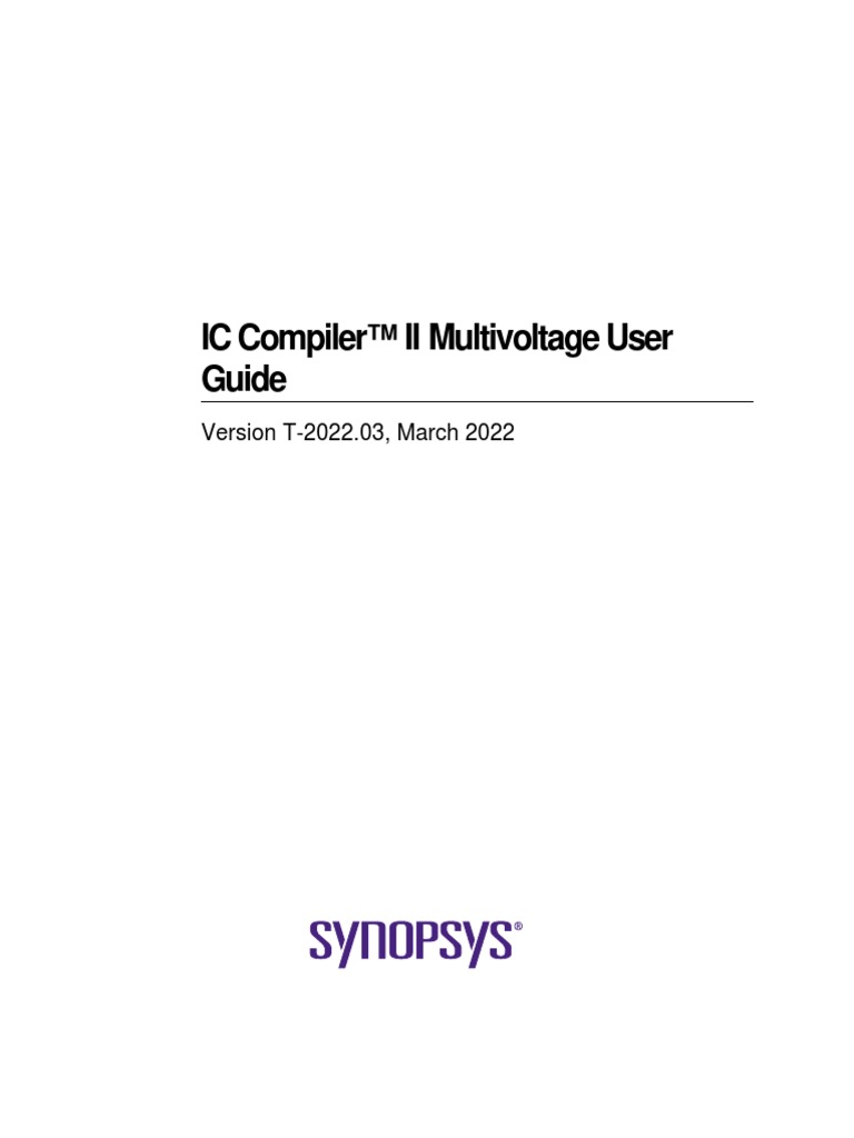 IC Compiler™ II Multivoltage User Guide | PDF | License | Proprietary Software