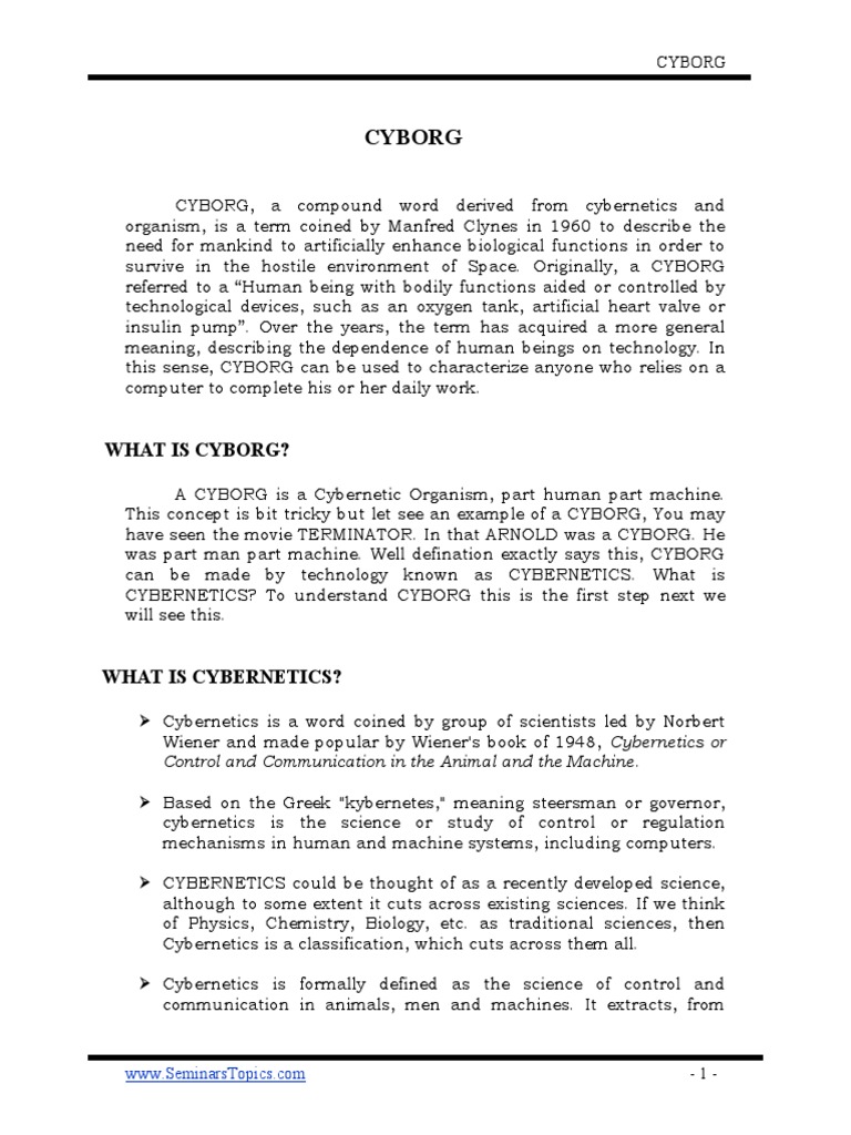 Cyborgs: Human-Tech Integration | PDF | Cyborg | Nerve