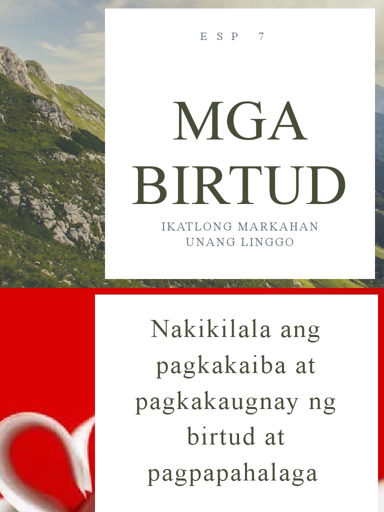 EsP 7 Q3 WEEK 1 BIRTUD at PAGPAPAHALAGA | PDF