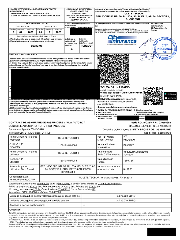 Polita Rca City Insurance | PDF