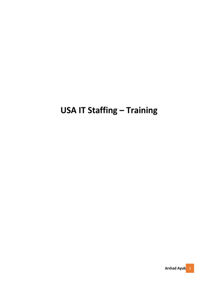 USA IT Staffing - Roles of Bench Sale Recruiters | PDF | H 1 B Visa ...