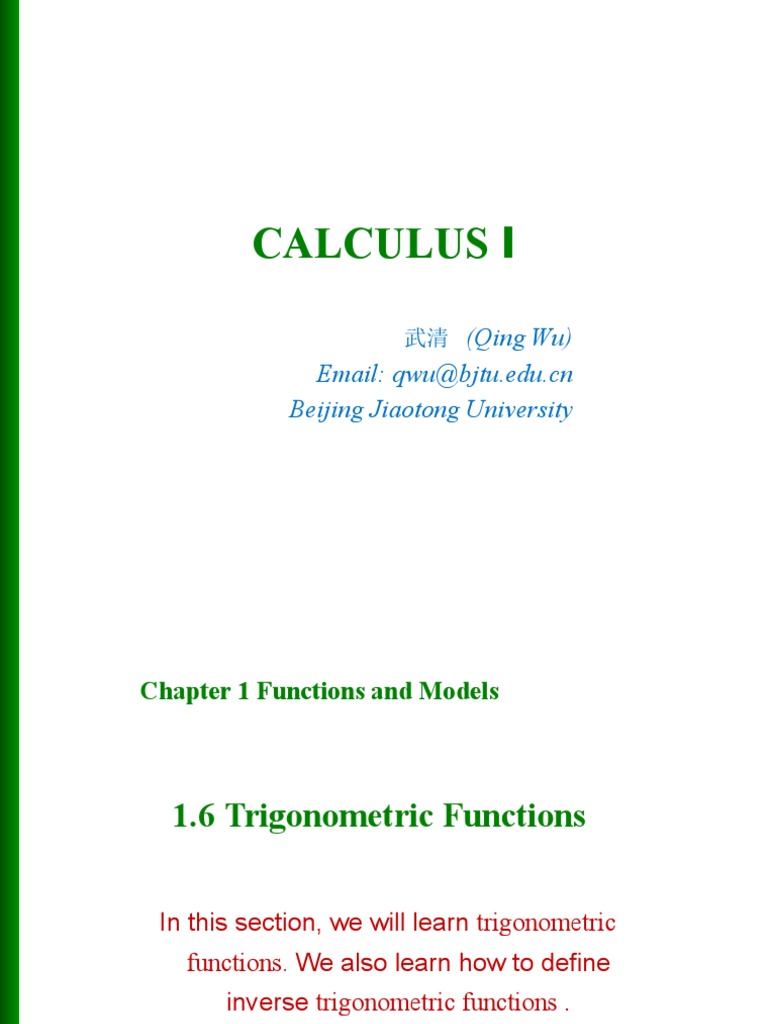 1 6 Trigonometric Functions 1 Pdf Trigonometric Functions Function Mathematics