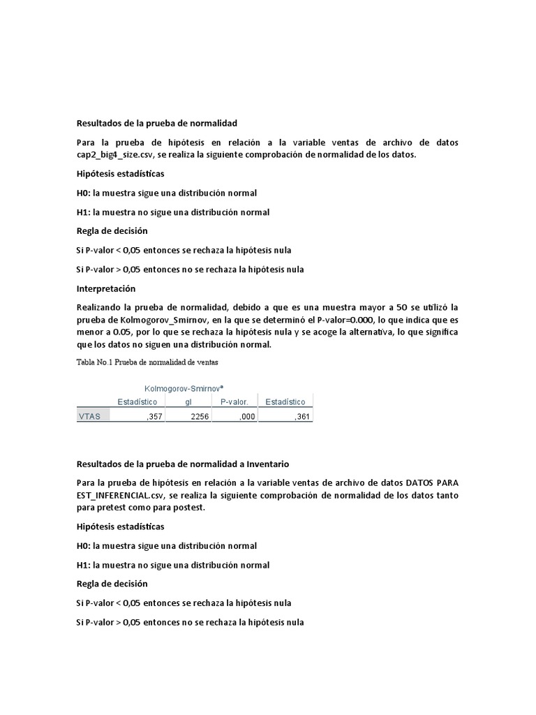 Resultados Pruebas Paramétricas | PDF | Valor P | Análisis de variación