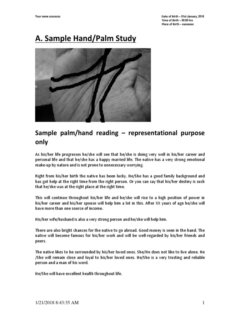 SAMPLE Life Plan Chart and Palm | PDF