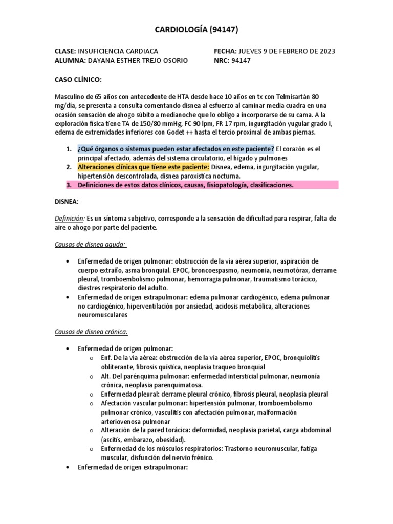 Insuficiencia Cardiaca (Caso Clinico) | PDF | Hipertensión ... Insuficiencia Cardiaca (Caso Clinico) | PDF | Hipertensión ...