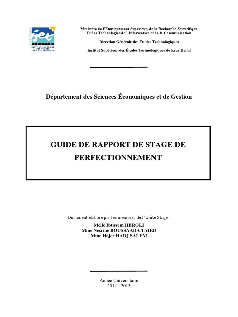 Guide de Rapport de Stage ISET | PDF | Business | Commercialisation