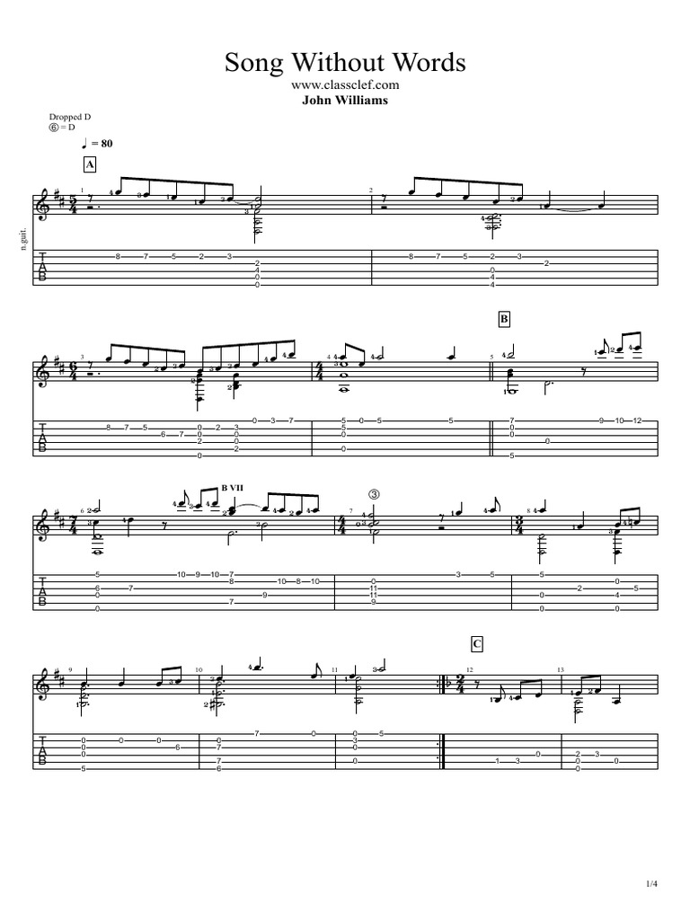 Williams Song Without Words | PDF