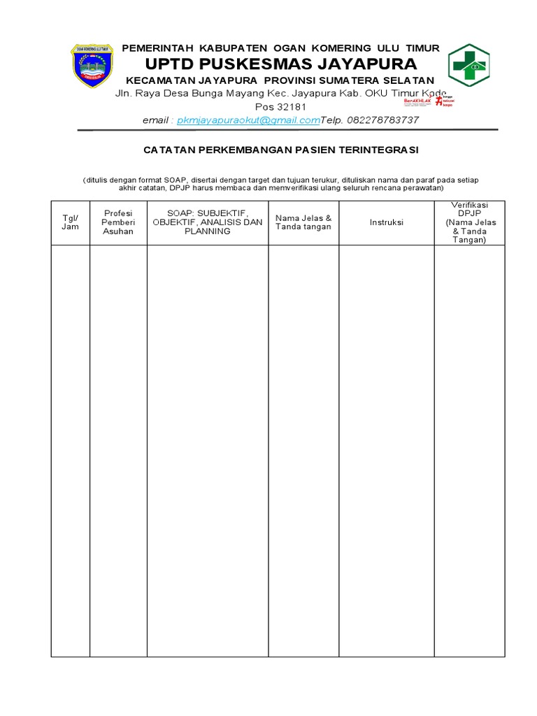 3.2.1 EP 3 Formulir Catatan Perkembangan Pasien Terintegrasi | PDF