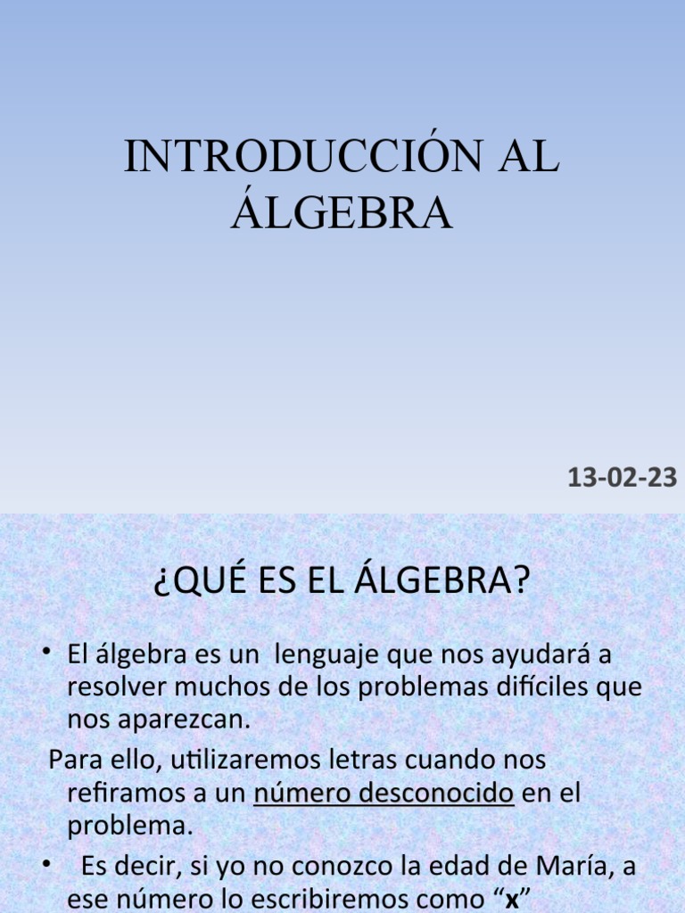 Presentacion de Algebra | PDF | Matemáticas | Álgebra