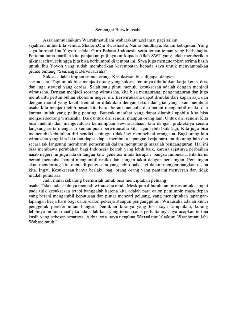 Pidato Bindo Uprak. | PDF | Karier & Perkembangan | Bisnis