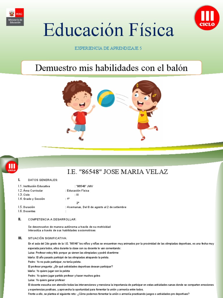 EdA 5 III CICLO 1ro 2do | PDF | Aprendizaje | Modificación de ...