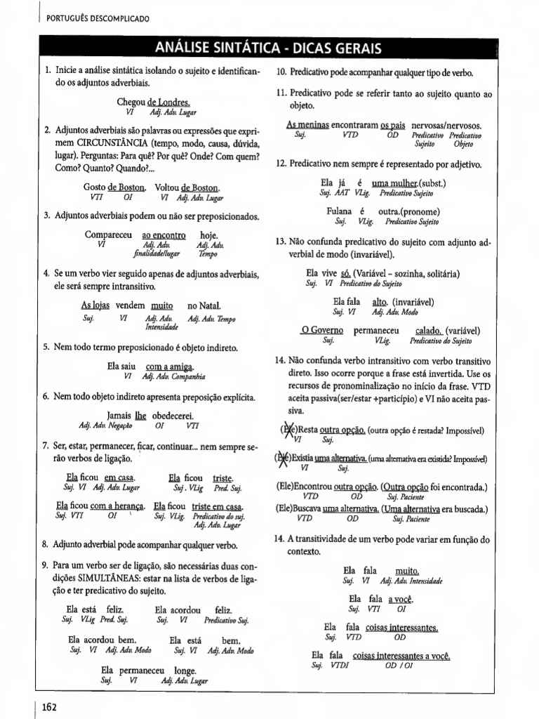Analise Sintatica | PDF | Assunto (gramática) | Objeto (gramática)