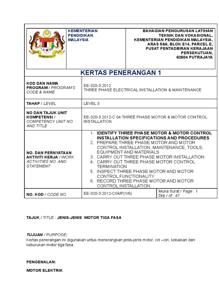 CG - Azmi Nota Kursus 1 Kawalan Motor | PDF