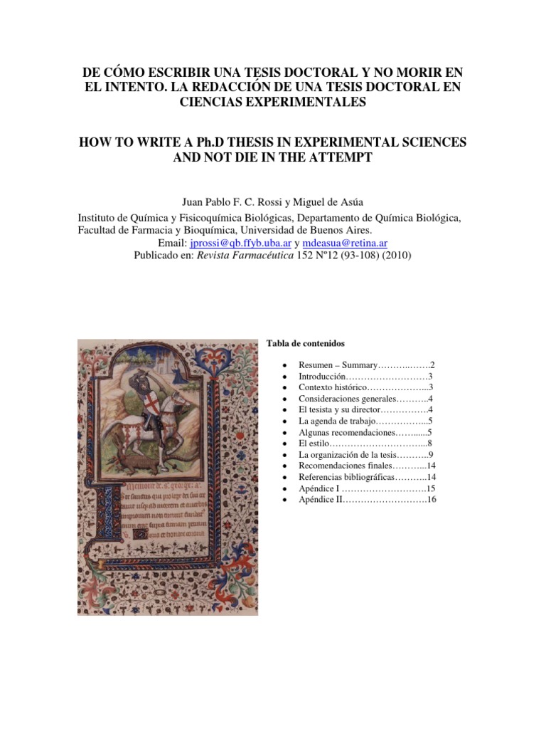 Guía para escribir una tesis doctoral | PDF | Comillas | Archivo de ...