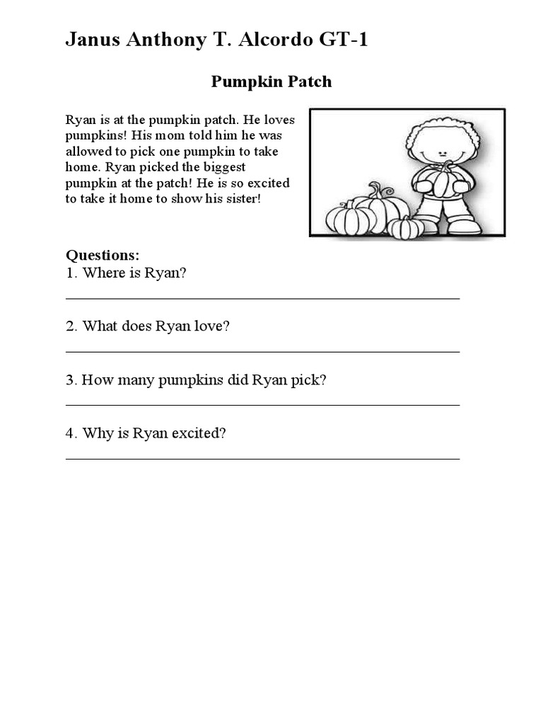 Ryan's Pumpkin Patch Adventure | PDF