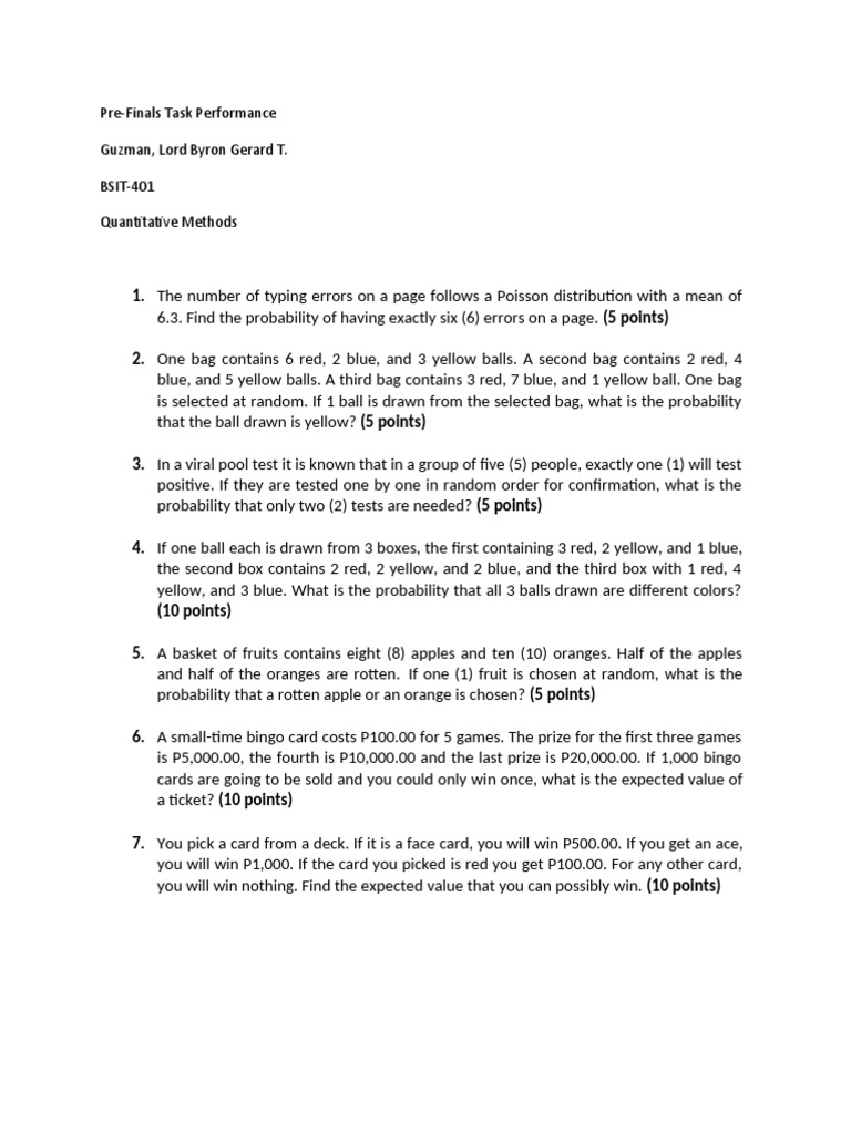 Pre-Finals Task Performance | PDF