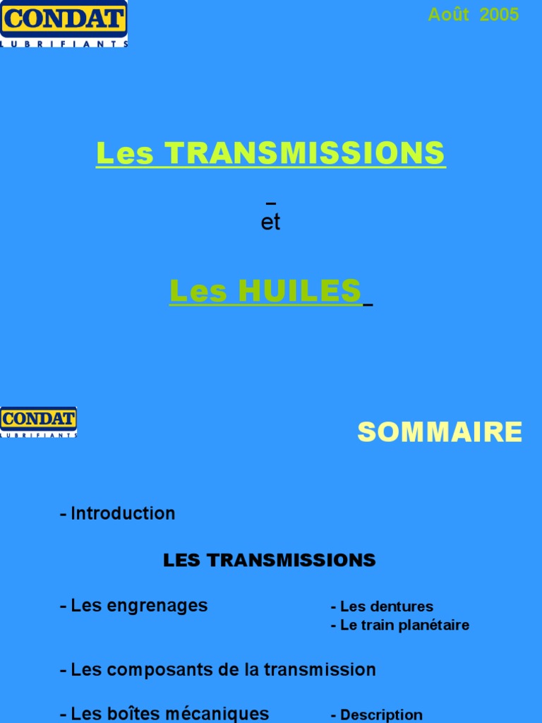 Transmissions Formation CPL | PDF | Engrenage | Embrayage