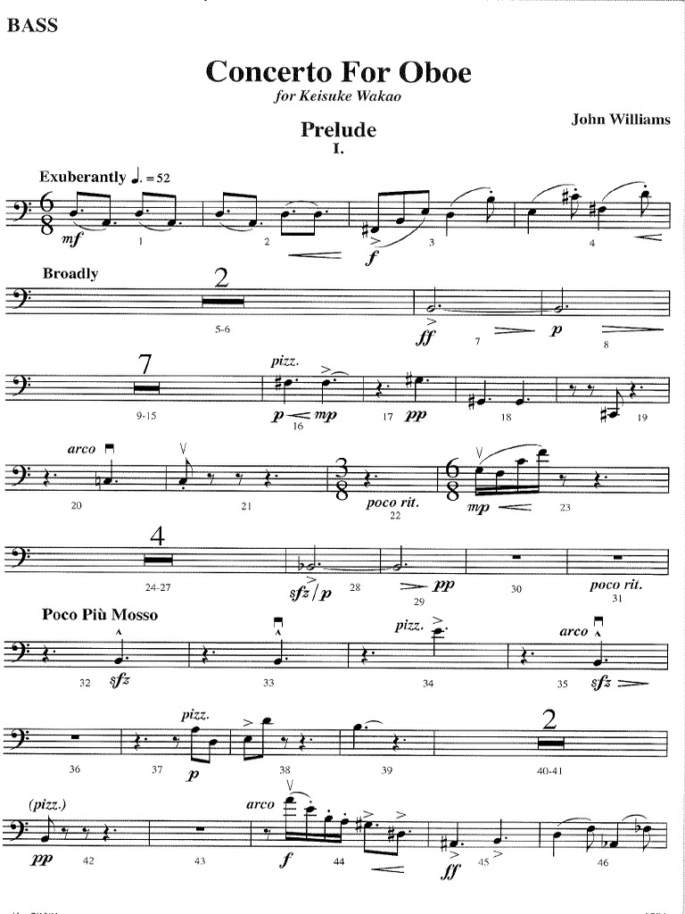 John Williams Oboe Concerto - Bass | PDF