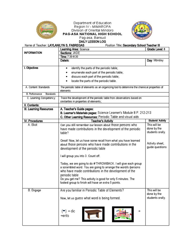 7es Lp-3rd Quarter | PDF | Periodic Table | Chemical Elements