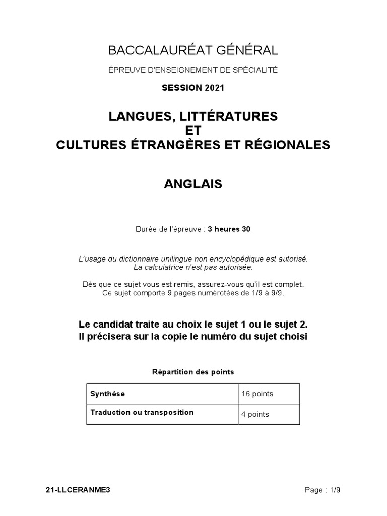 LLCER ANG Metrople Rempl 2021 | PDF