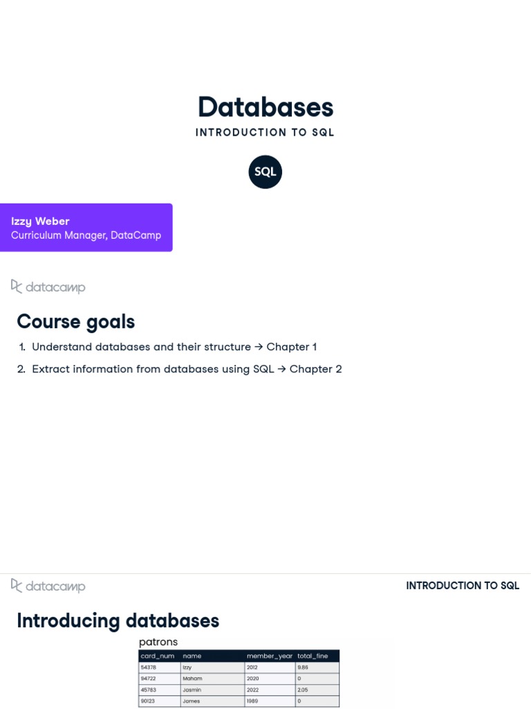 Chapter 1 | PDF | Sql | Databases