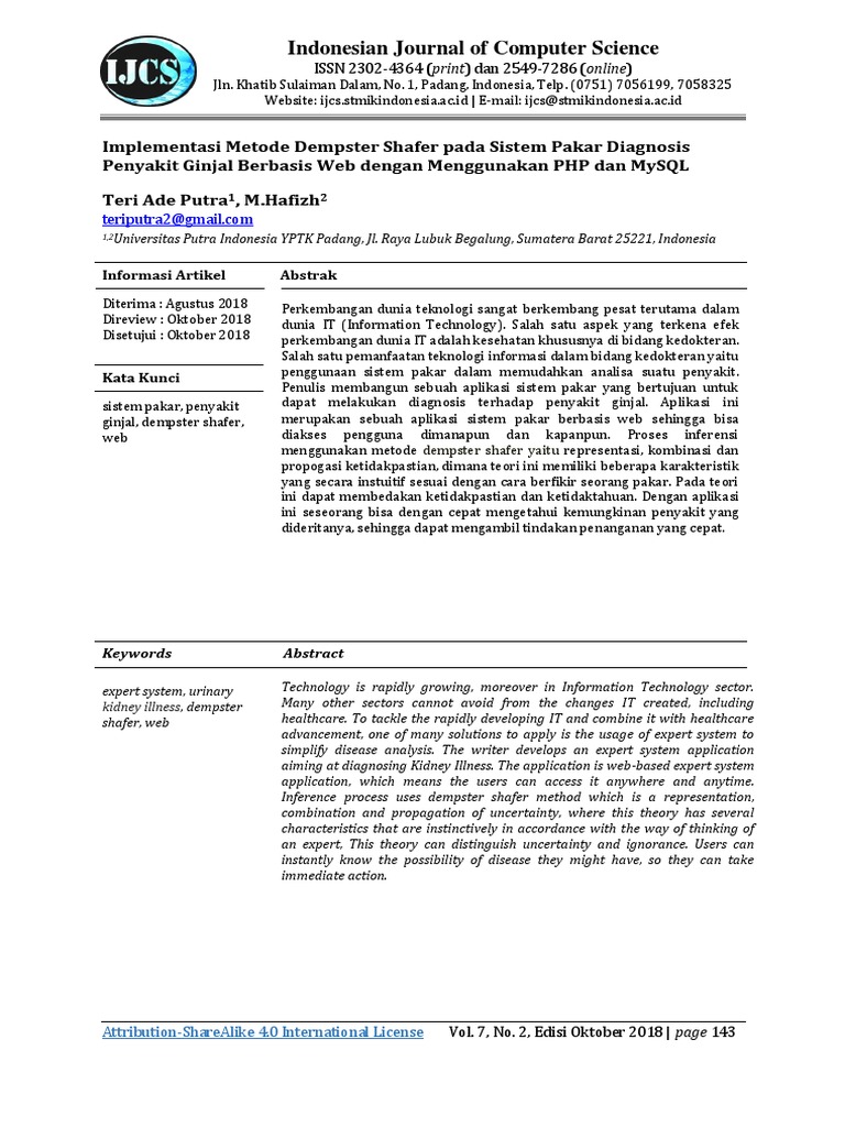 M.Hafiz - Implementasi Metode Dempster Shafer Pada Sistem Pakar Diagnosis Penyakit Ginjal ...