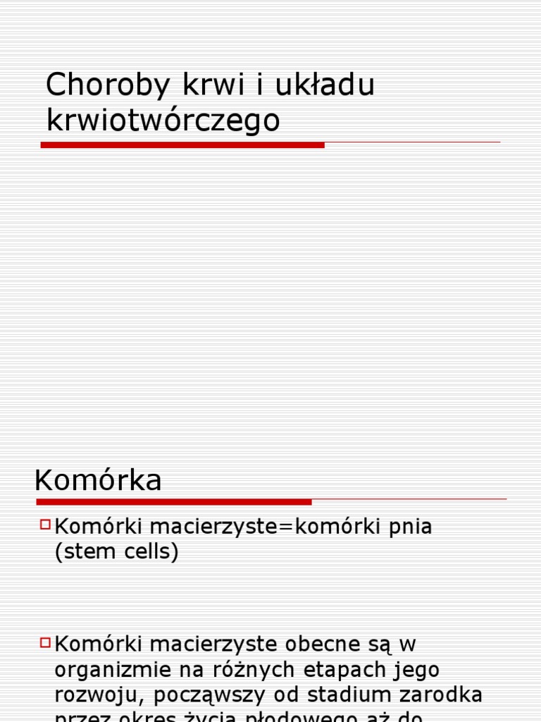 Choroby Krwi i Układu Krwiotwórczego | PDF