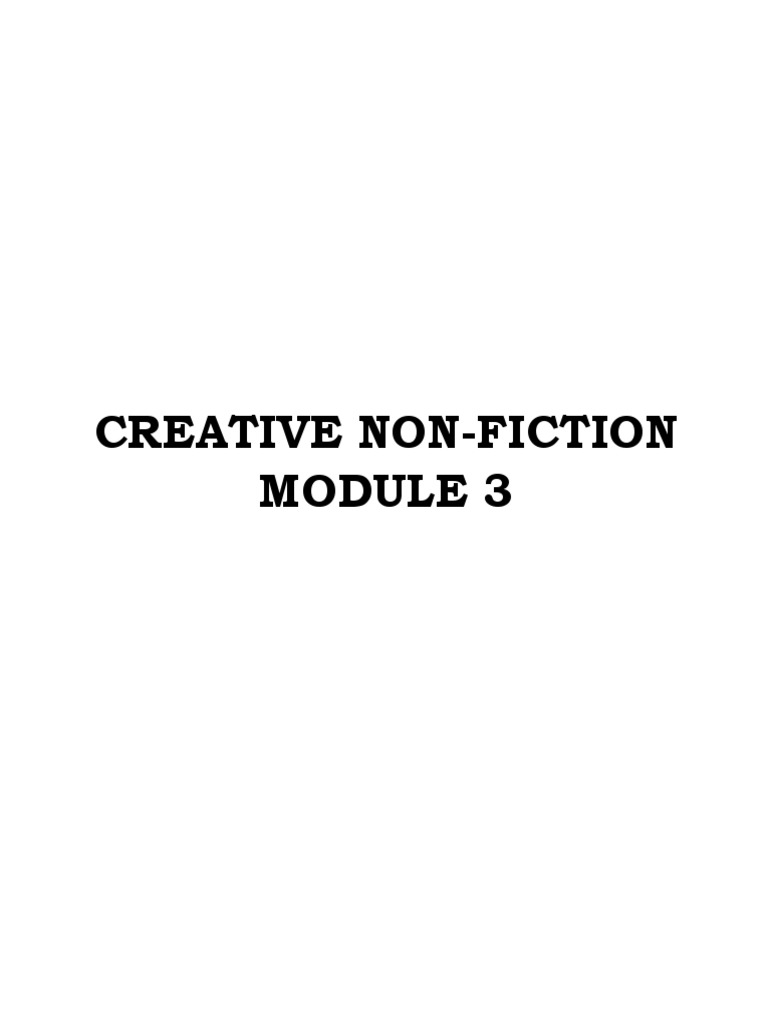 CNF Module 3 Edited | PDF | Narration