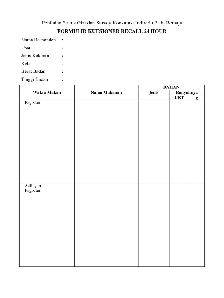 Formulir PSG | PDF
