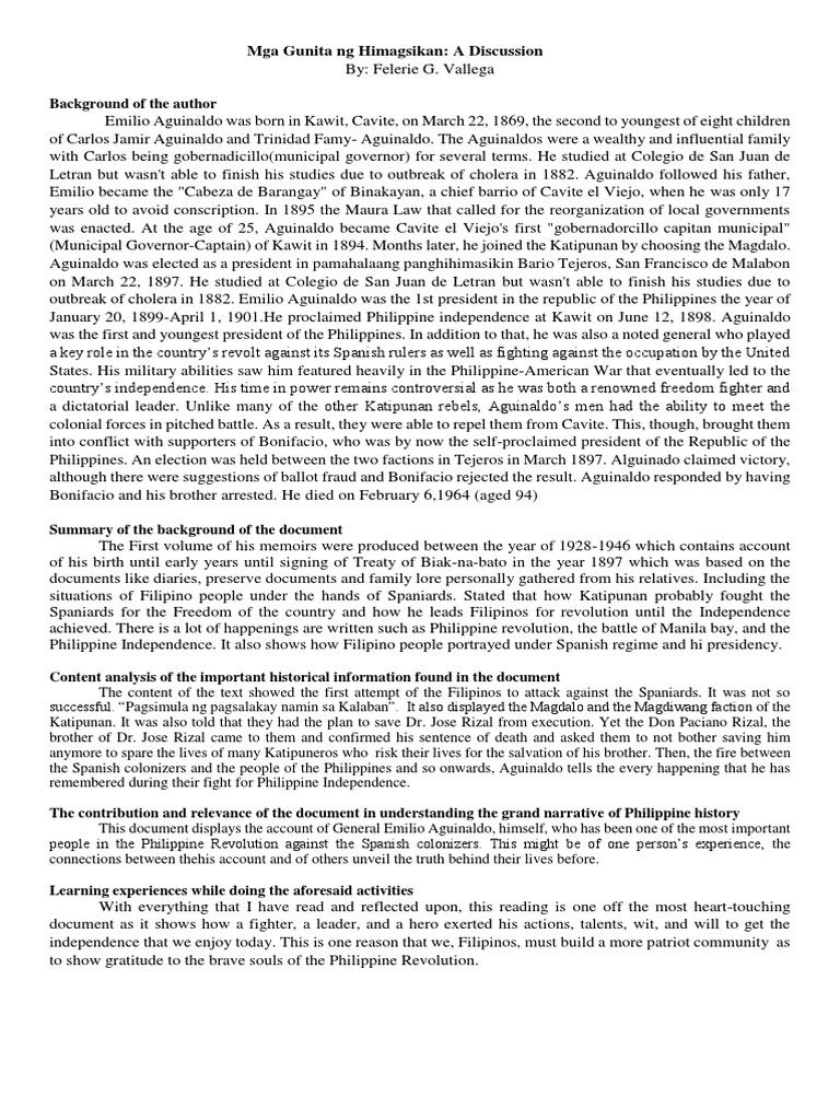 Mga Gunita NG Himagsikan | PDF | Spanish Empire | Independence Mga Gunita NG Himagsikan | PDF | Spanish Empire | Independence