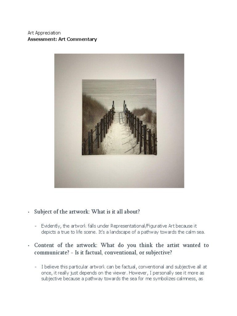 Art Commentary - Art Appreciation | PDF | Home & Garden | Poetry