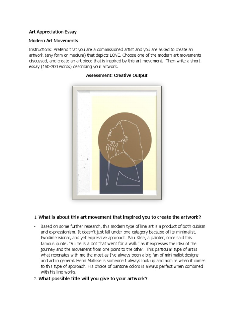 Creative Output Art Appreciation | PDF