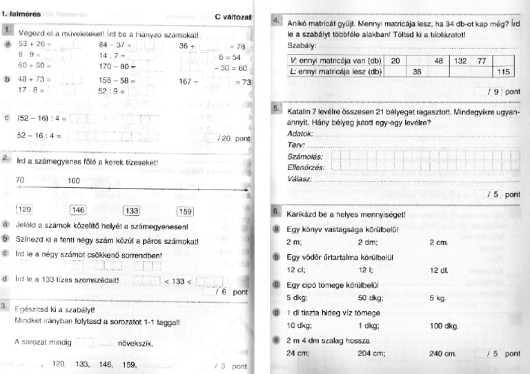Matek 3. Oszt - 3 | PDF