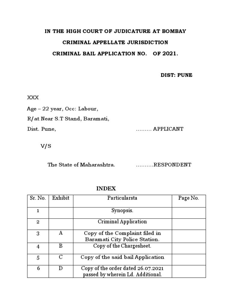 Format of Criminal Writ Petition Draft | PDF | Bail | Arrest