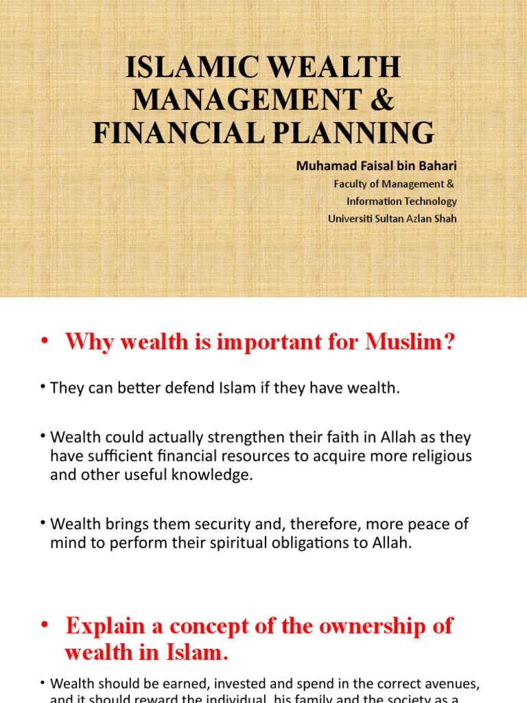 Islamic Wealth Management and Financial Planning: Guiding Principles ...