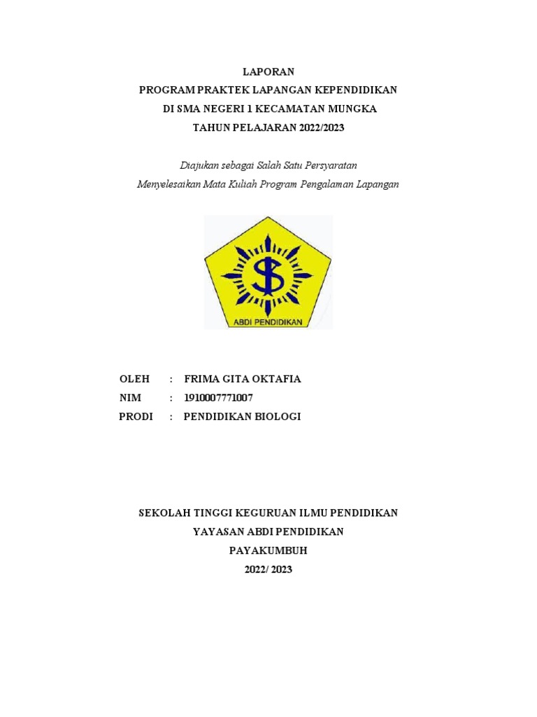 Laporan PPLK di SMA Negeri 1 Mungka | PDF