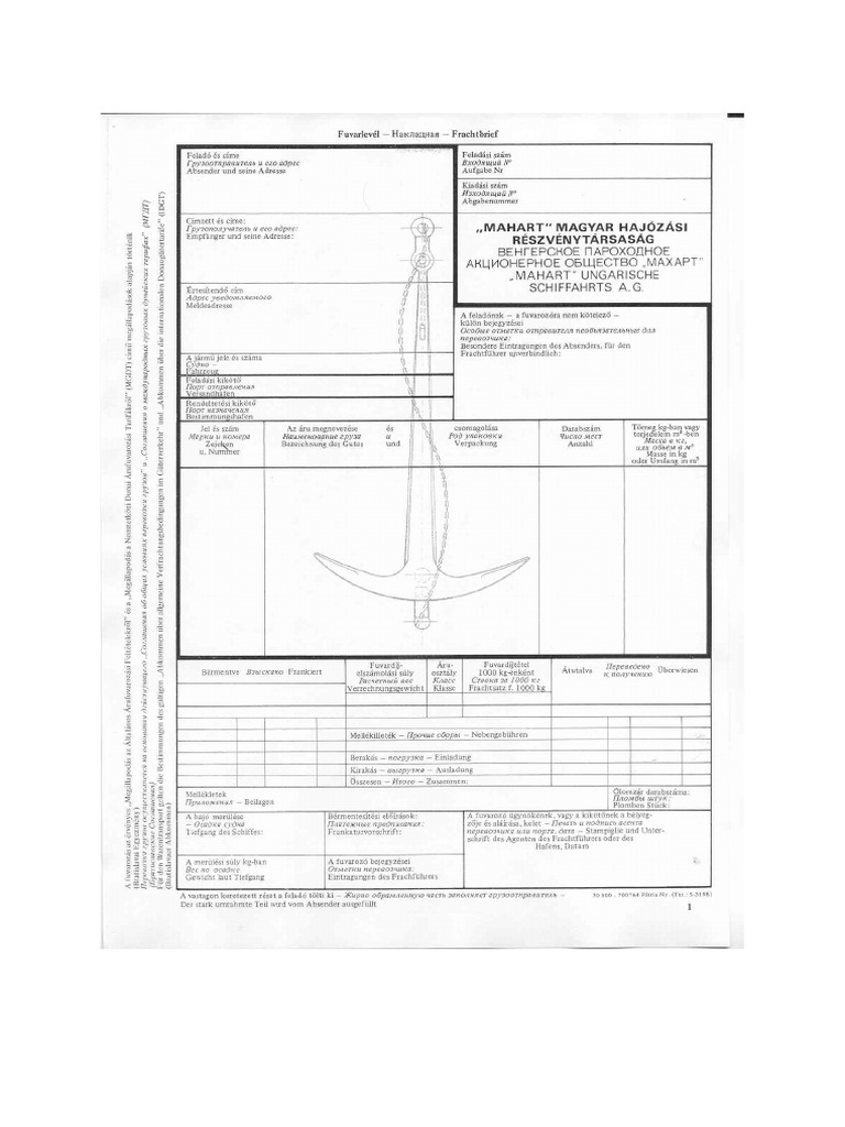Mahart Folyami - Fuvarlevel | PDF