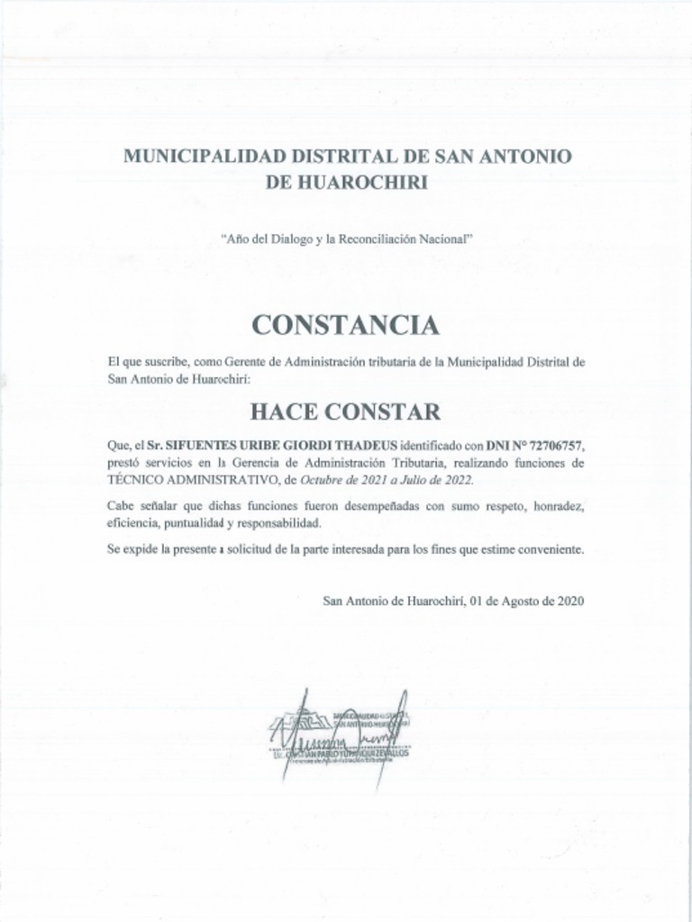 Constancia | PDF
