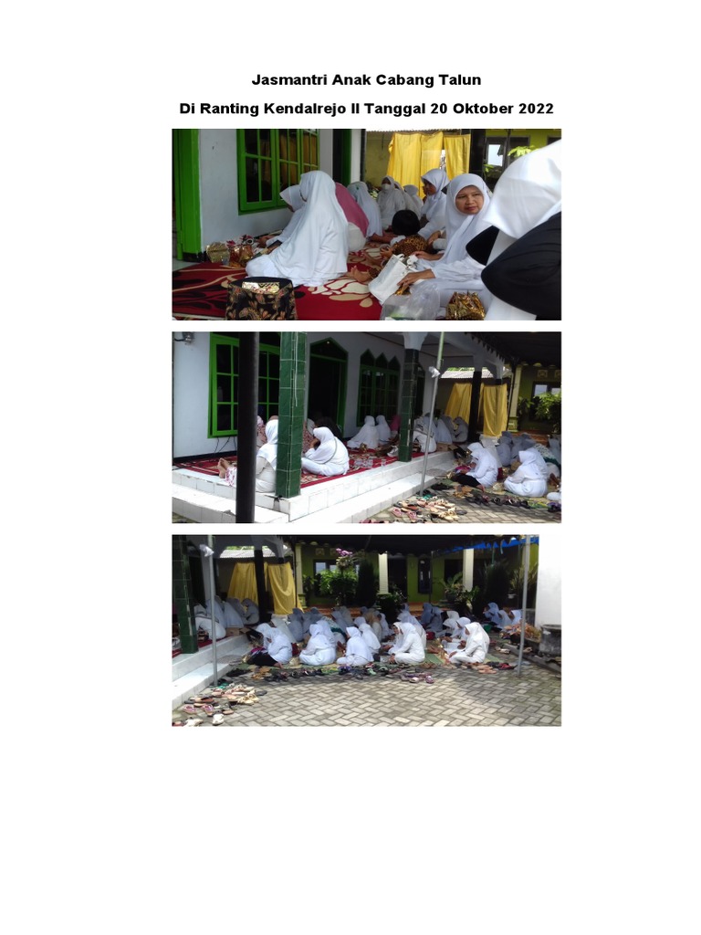 Pengajian Rutin Muslimat NU Ahad Kliwon Di Ranting Kaweron II | PDF