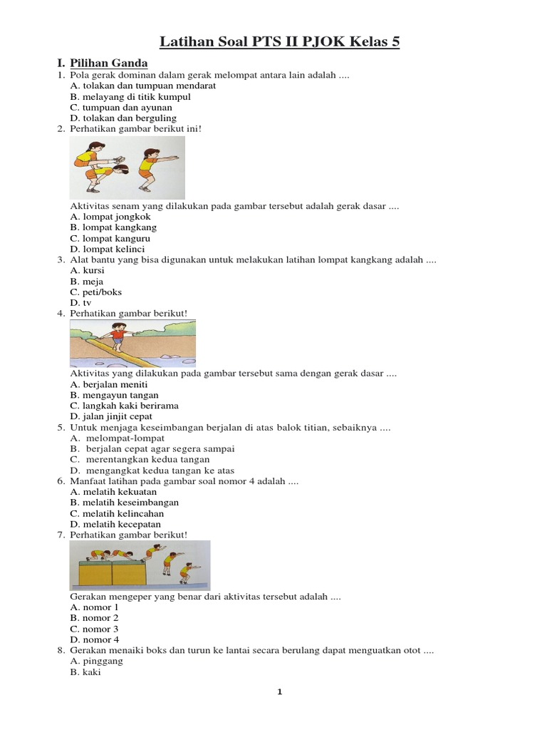 Latihan Soal PTS 2 PJOK Kelas 5 | PDF