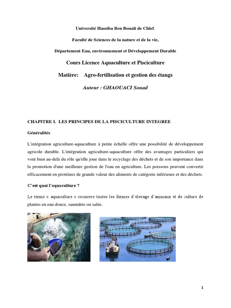 Avantages de la pisciculture intégrée | PDF | Agriculture | Aquaculture