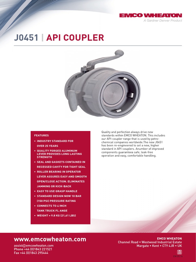 Dry Break Api J0451 | PDF | Mechanical Engineering | Manufactured Goods