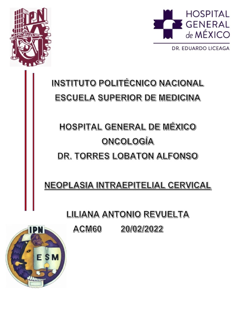 Neoplasia intraepitelial cervical (NIC): Definición, epidemiología ...