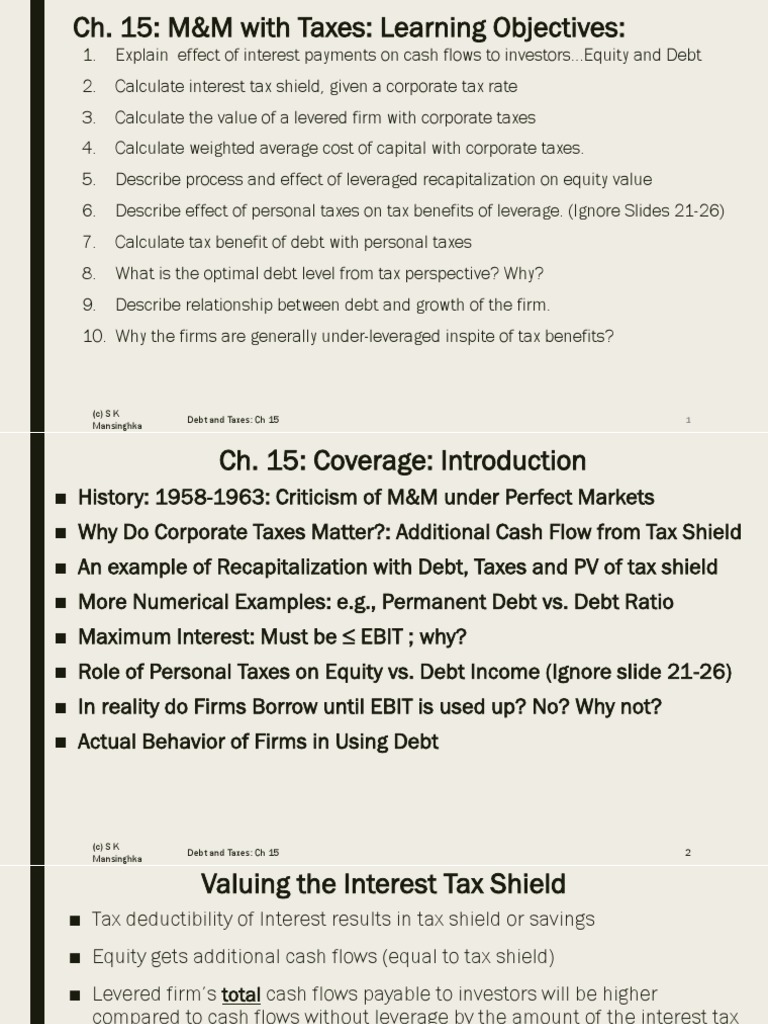 Chapter 15 Revised Incl Blaine Intro 2022 | PDF | Capital Gains Tax | Cost Of Capital