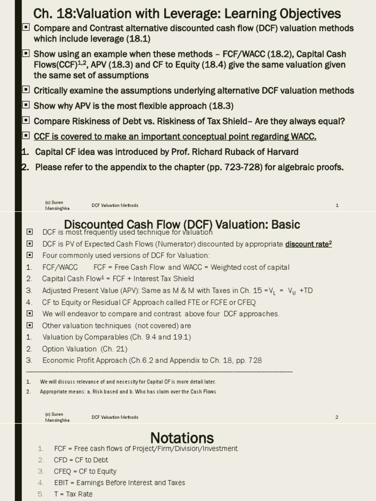 DCF Valuation Methods Overview | PDF | Valuation (Finance) | Discounted Cash Flow