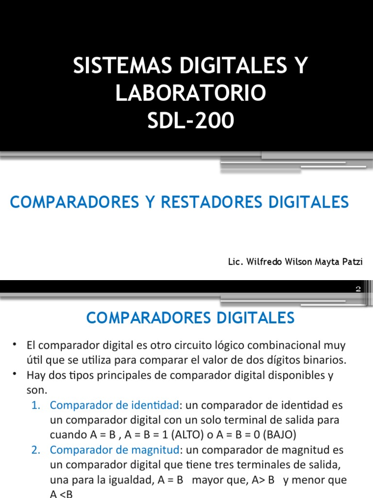 Comparadores y Restadores Digitales | PDF | Poco | Sustracción