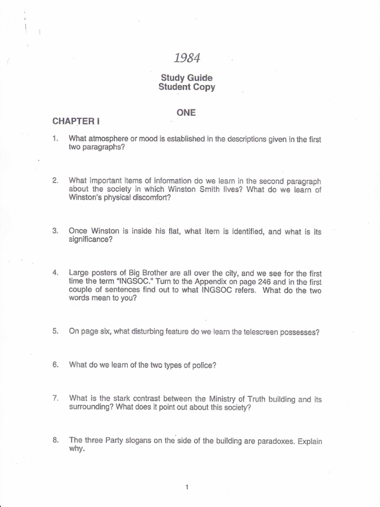 1984 Study Guide | PDF
