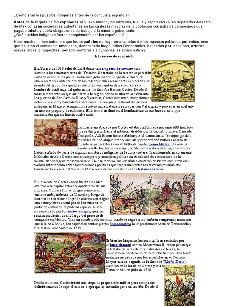 Cómo Eran Los Pueblos Indígenas Antes de La Conquista Española | PDF ...